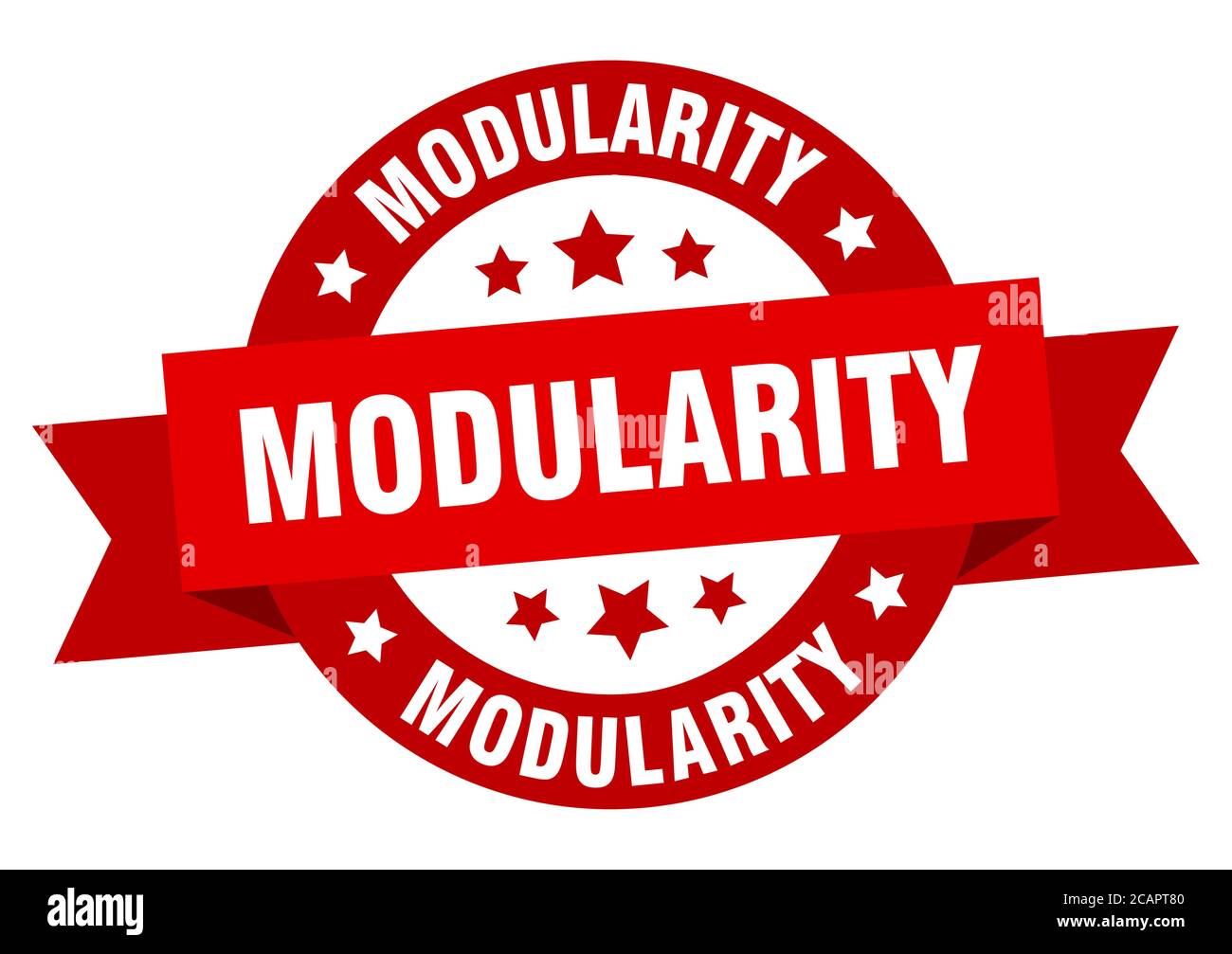 modularity round ribbon isolated label. modularity sign Stock Vector ...