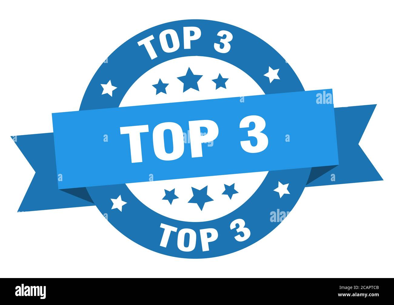 top 3 round ribbon isolated label. top 3 sign Stock Vector Image & Art ...