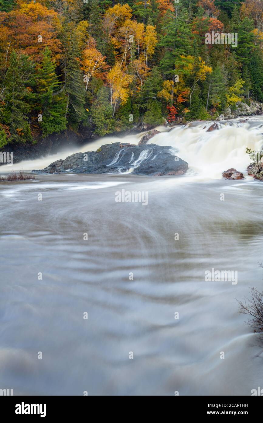 Chippewa River in autumn, Algoma District, Batchawana Bay, Ontario ...