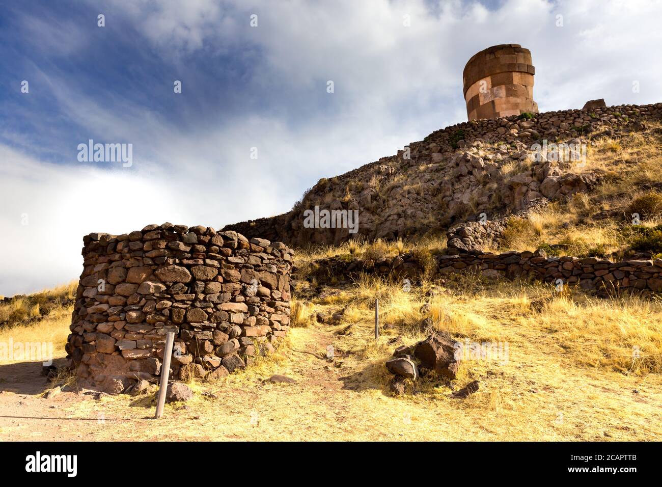 Cemetery of sillustani at lake hi-res stock photography and images - Alamy