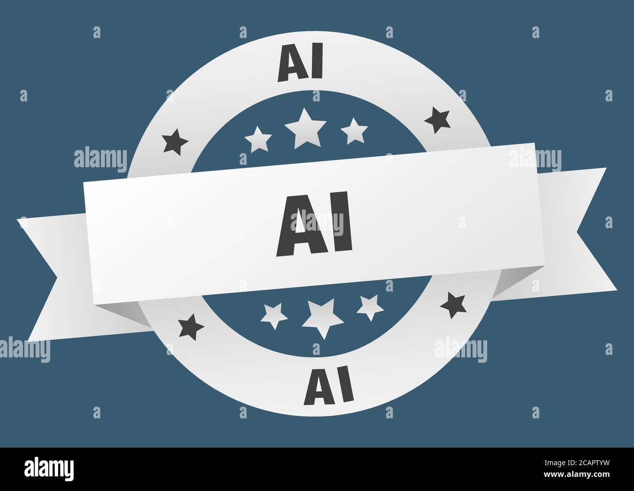 ai round ribbon isolated label. ai sign Stock Vector Image & Art - Alamy