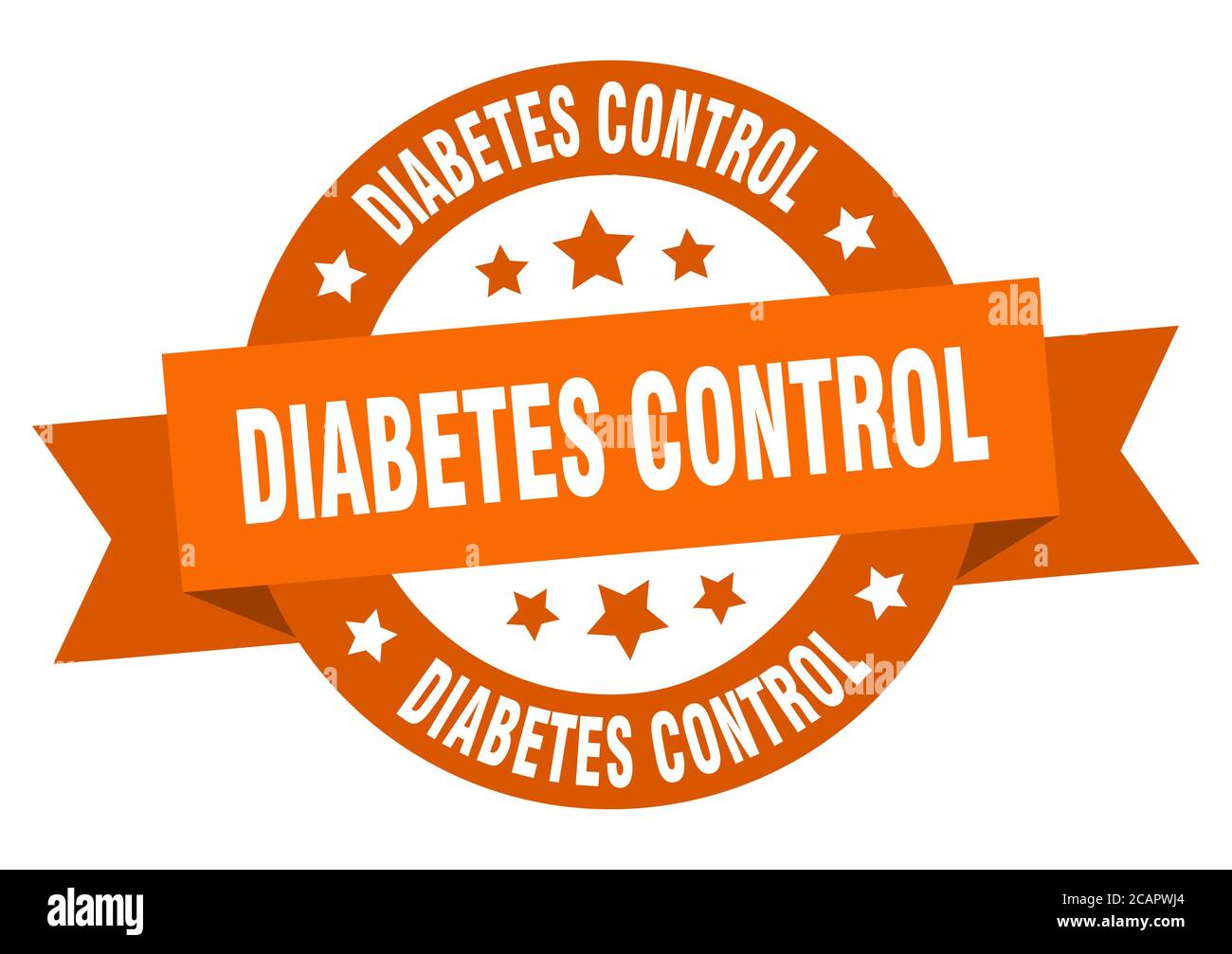 diabetes control round ribbon isolated label. diabetes control sign ...