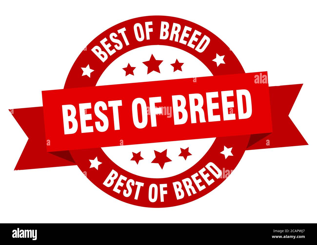 best of breed round ribbon isolated label. best of breed sign Stock ...