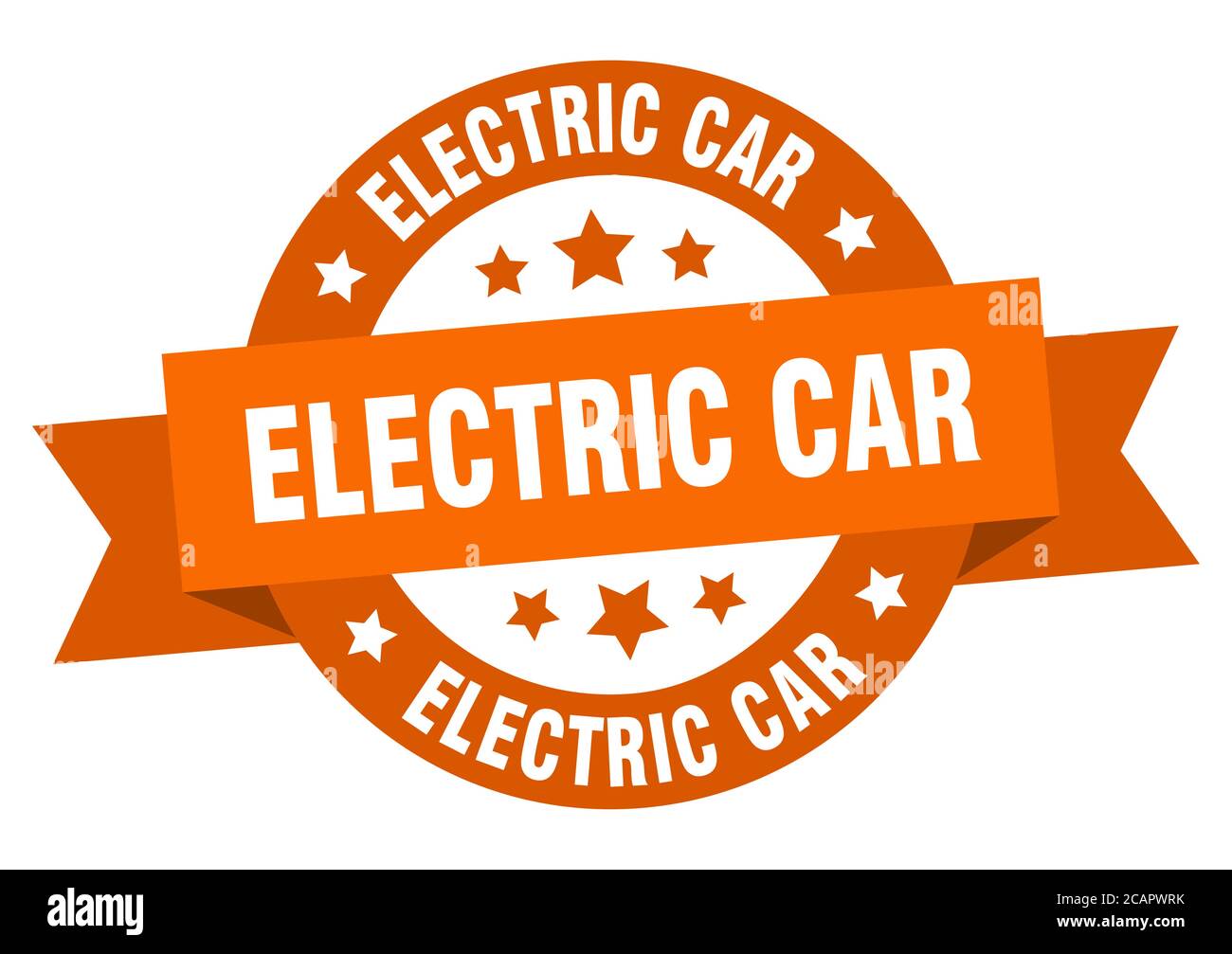 electric car round ribbon isolated label. electric car sign Stock ...