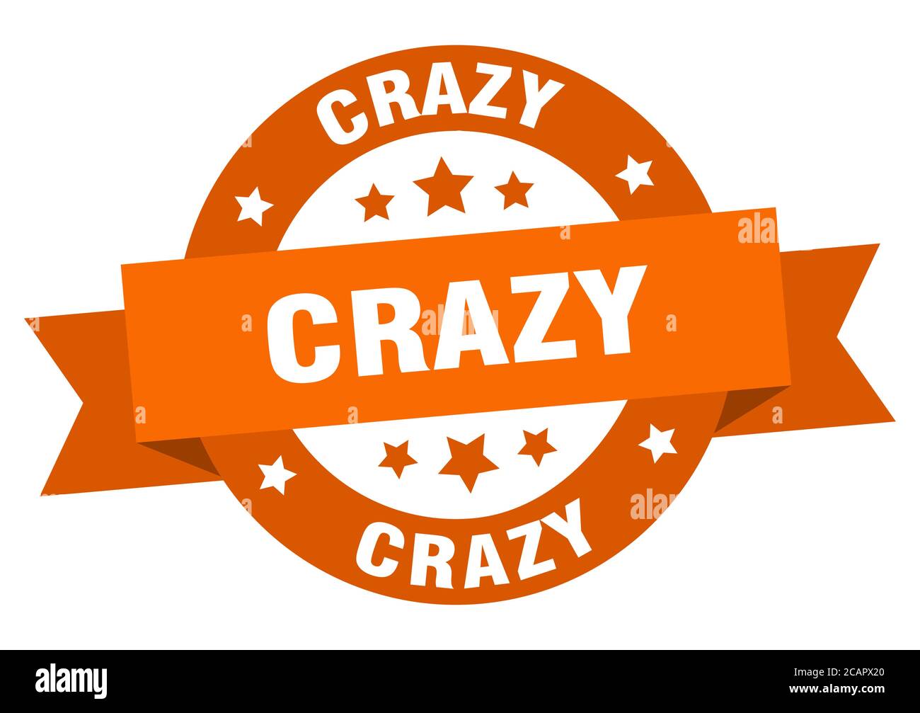 crazy round ribbon isolated label. crazy sign Stock Vector Image & Art ...