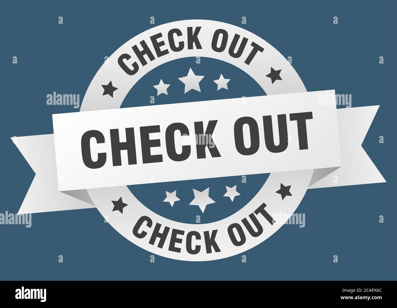 check out round ribbon isolated label. check out sign Stock Vector ...