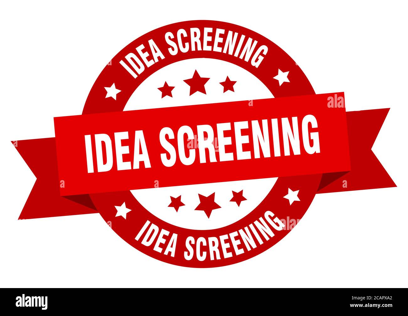 idea screening round ribbon isolated label. idea screening sign Stock ...