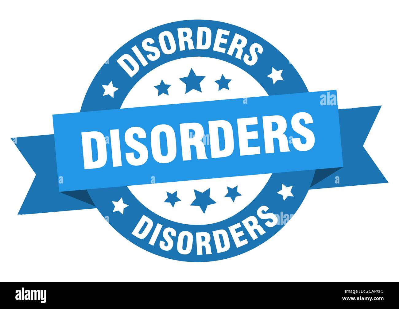 disorders round ribbon isolated label. disorders sign Stock Vector ...