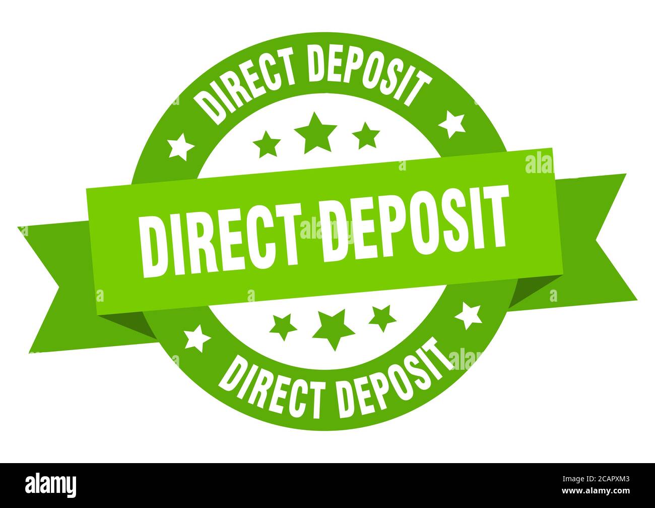 direct deposit round ribbon isolated label. direct deposit sign Stock ...