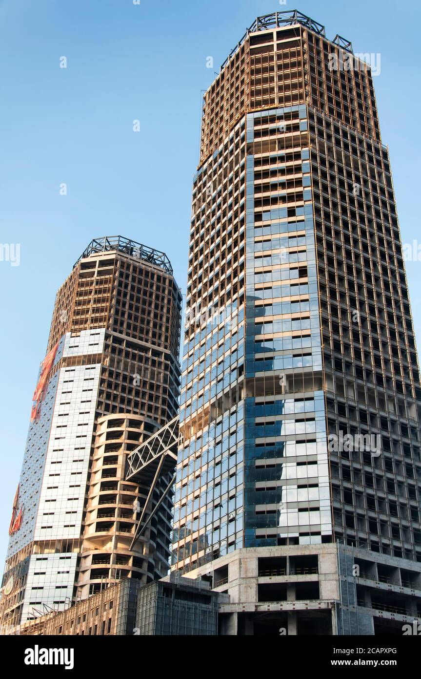 A high rise building being built in the city of Shaoxing China in ...