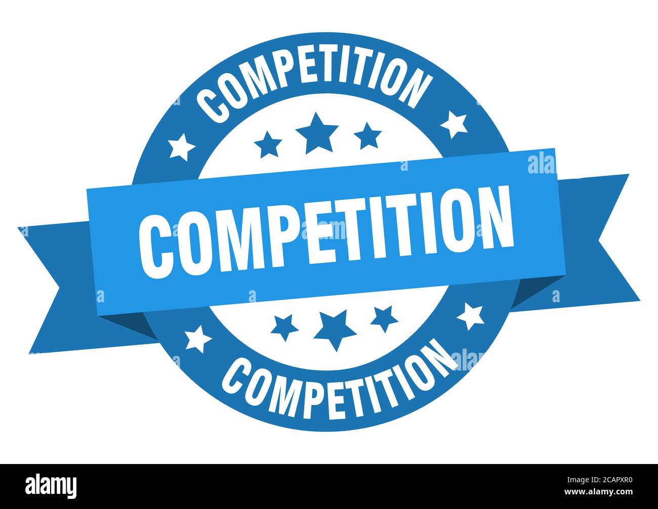 competition round ribbon isolated label. competition sign Stock Vector ...
