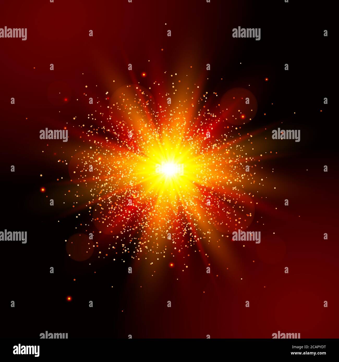 Explosion light. Vector star explosion Red glow effect Stock Vector ...