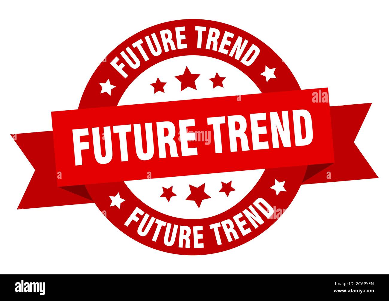 future trend round ribbon isolated label. future trend sign Stock ...