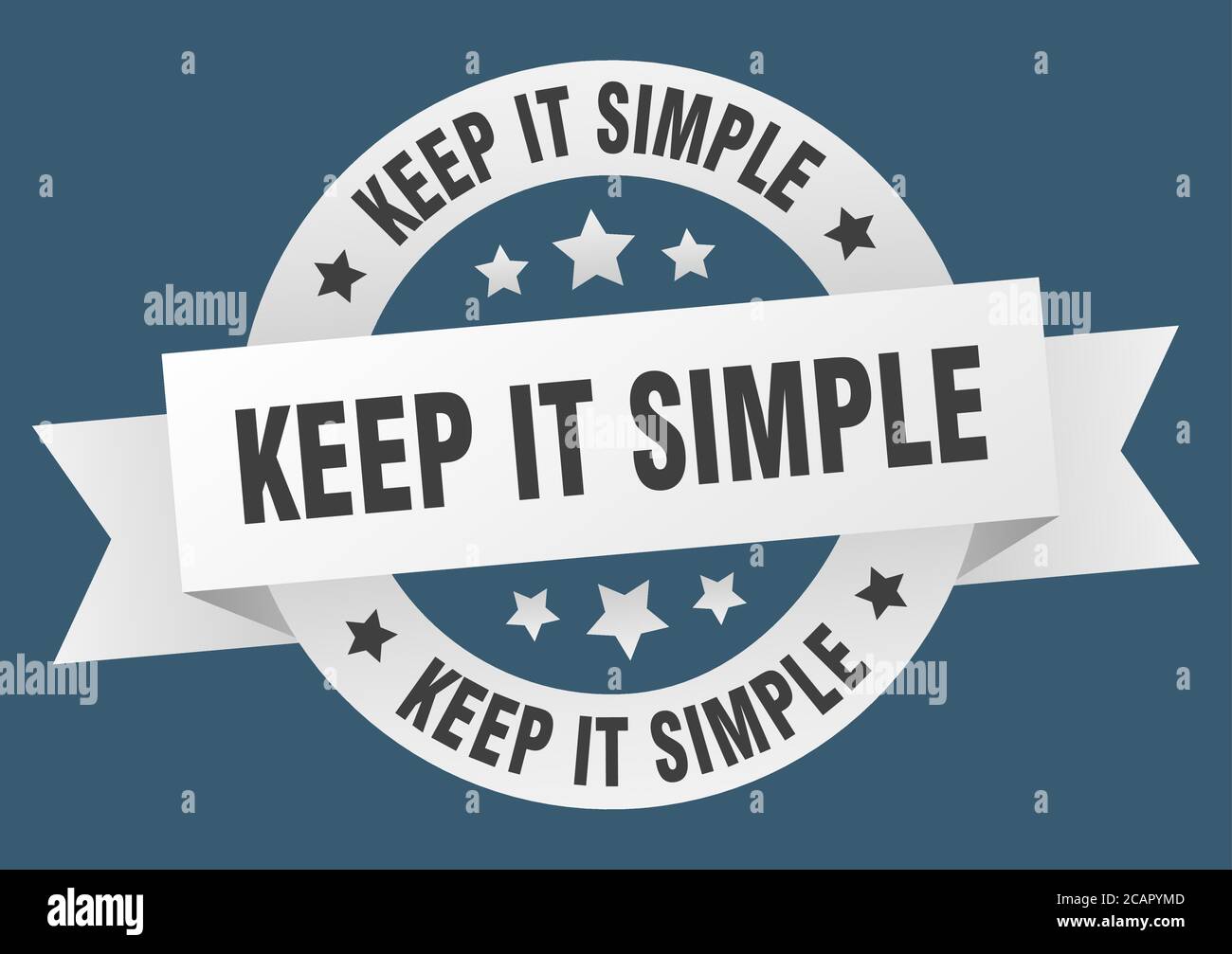 keep it simple round ribbon isolated label. keep it simple sign Stock ...
