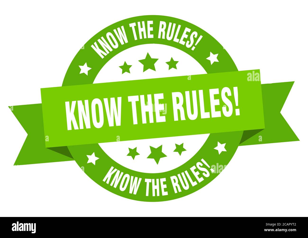 know the rules round ribbon isolated label. know the rules sign Stock ...