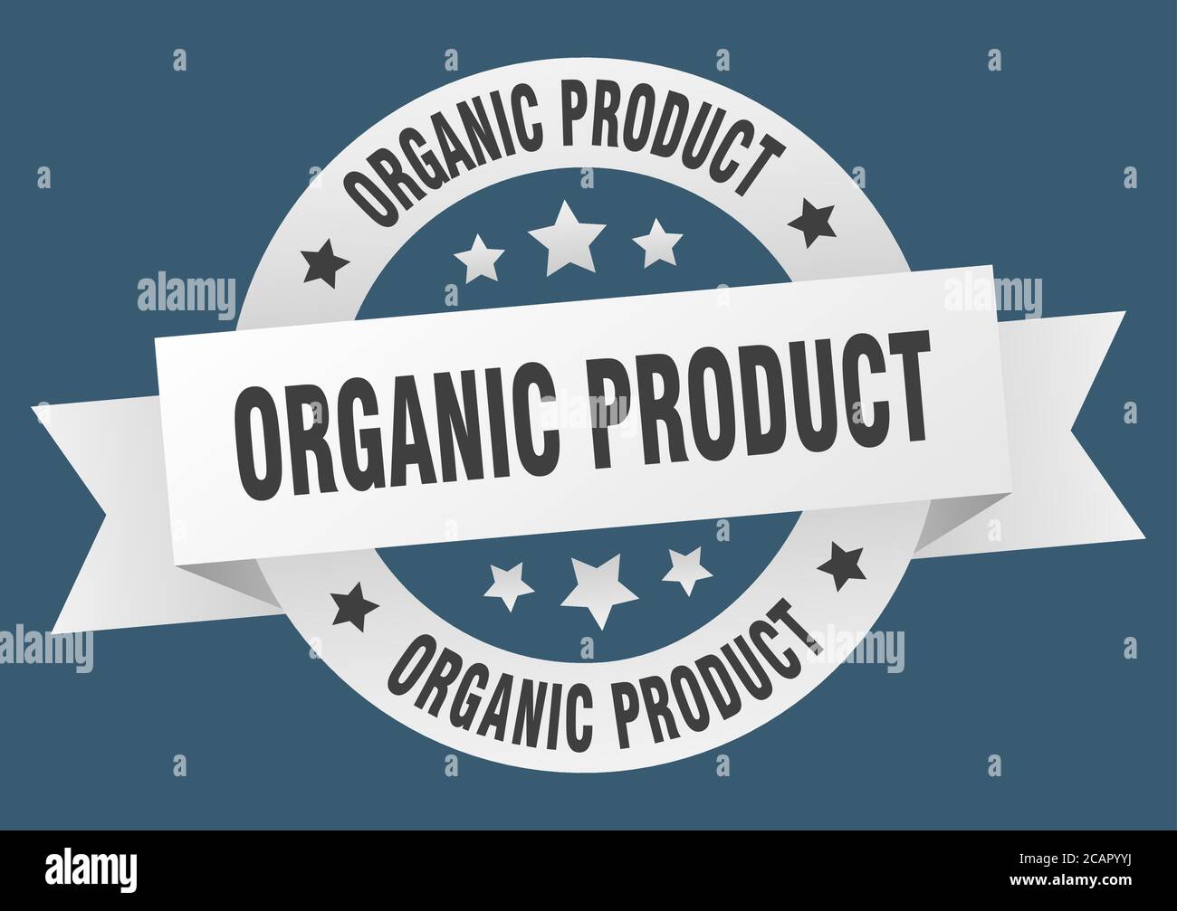 organic product round ribbon isolated label. organic product sign Stock ...
