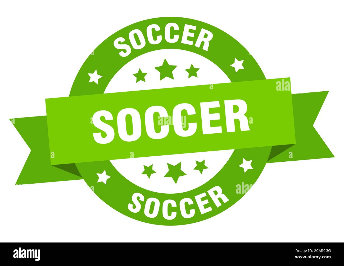 soccer round ribbon isolated label. soccer sign Stock Vector Image ...