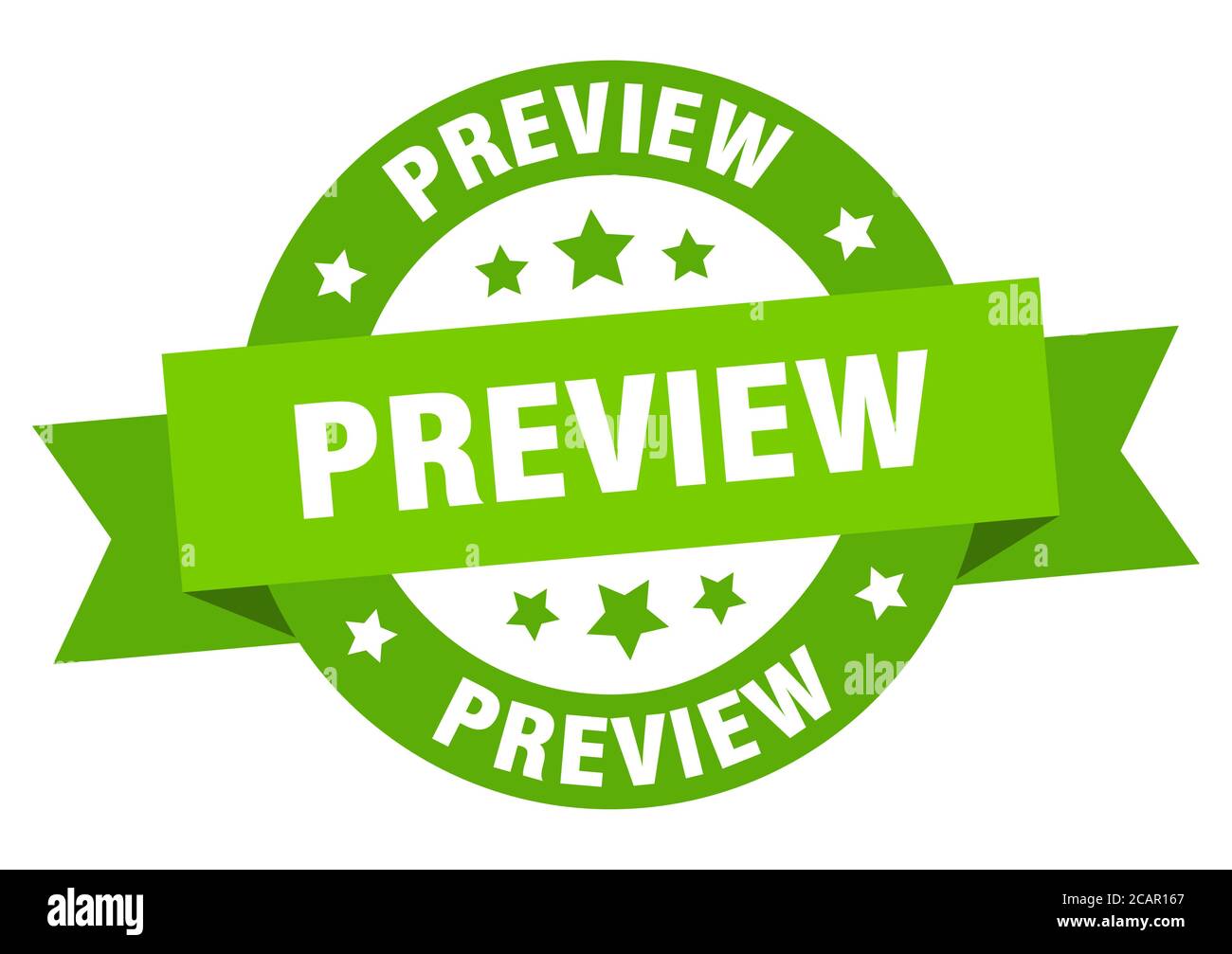 preview round ribbon isolated label. preview sign Stock Vector Image ...