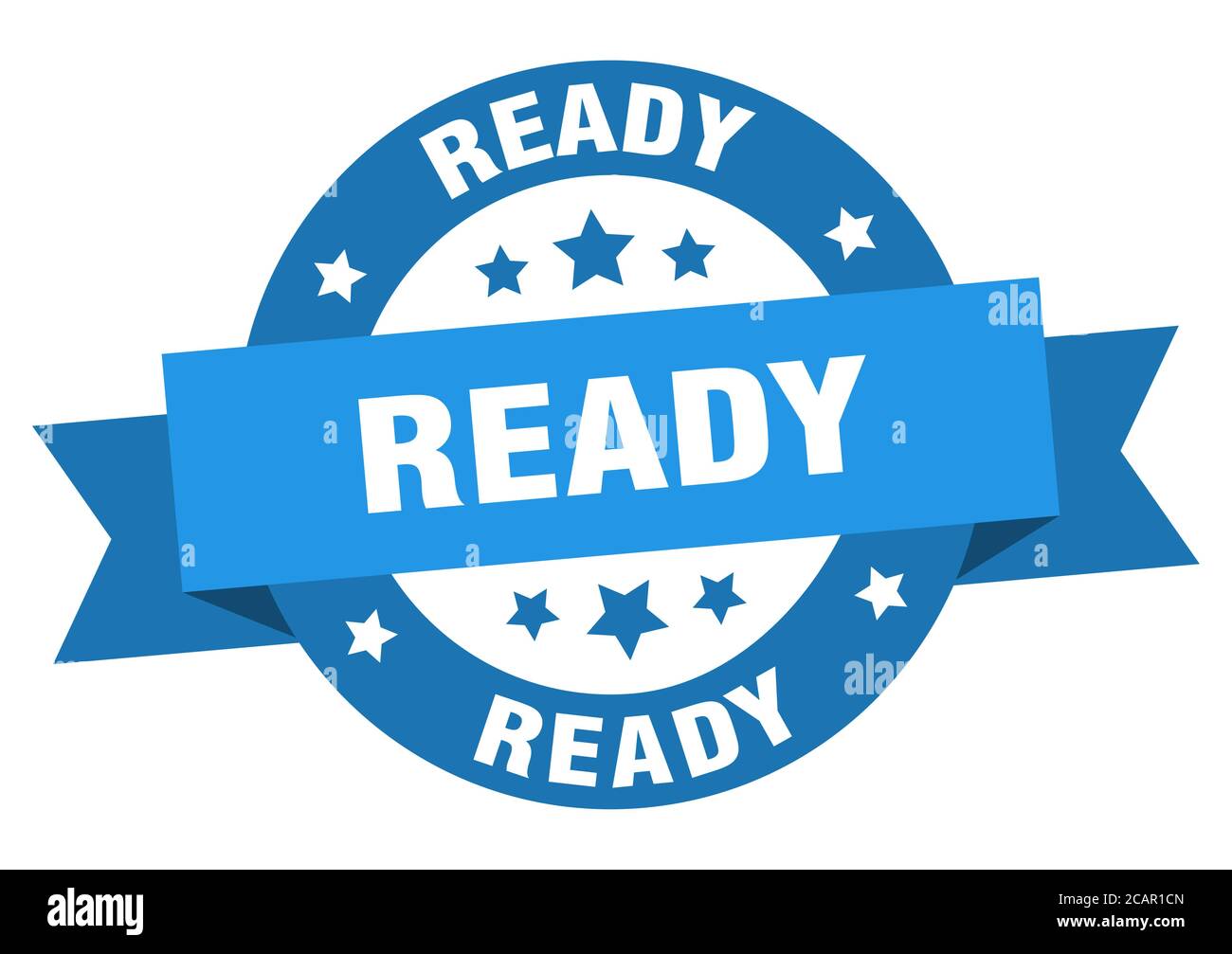 ready round ribbon isolated label. ready sign Stock Vector Image & Art ...