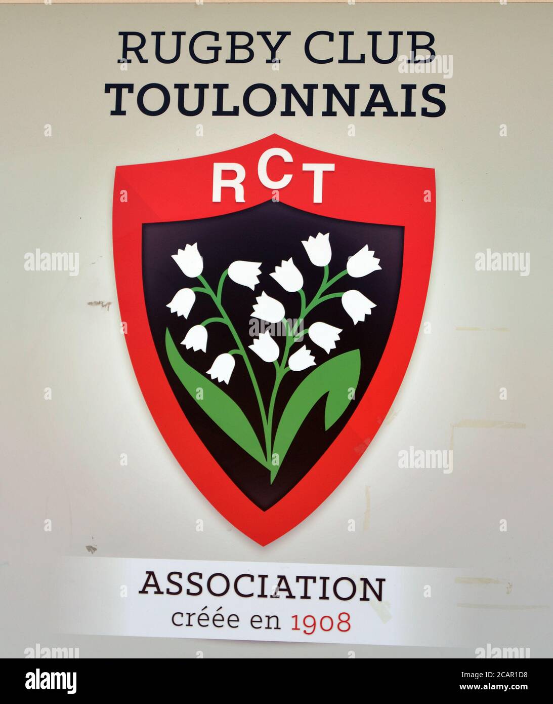 Stade Mayol, temple of rugby in Toulon rugby club emblem Stock Photo ...