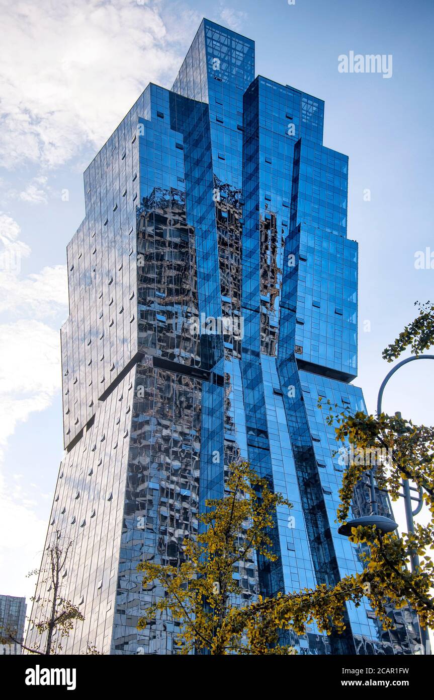 An isolated picture of the modern shaoxing china city tower in zhejiang ...
