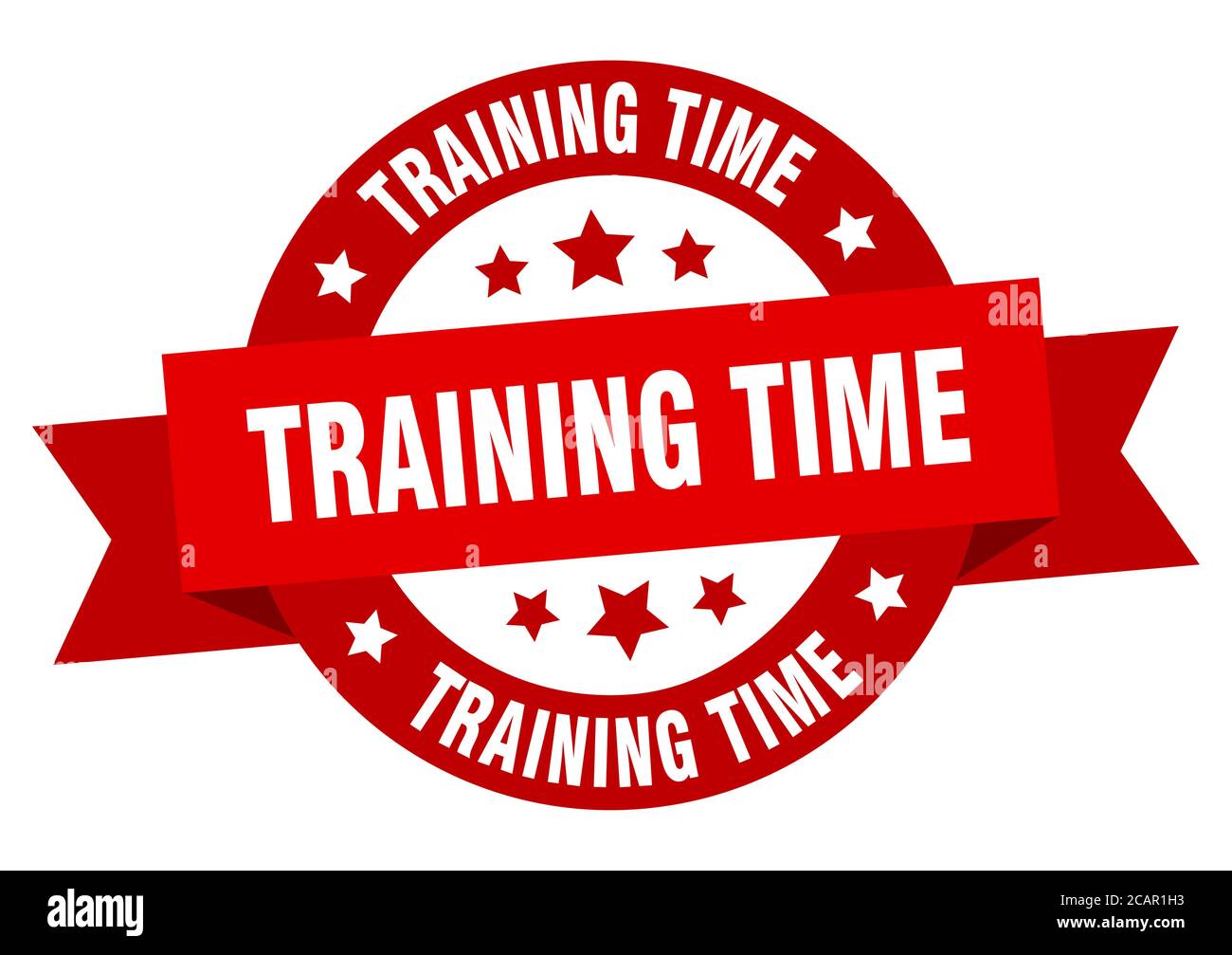 training time round ribbon isolated label. training time sign Stock ...
