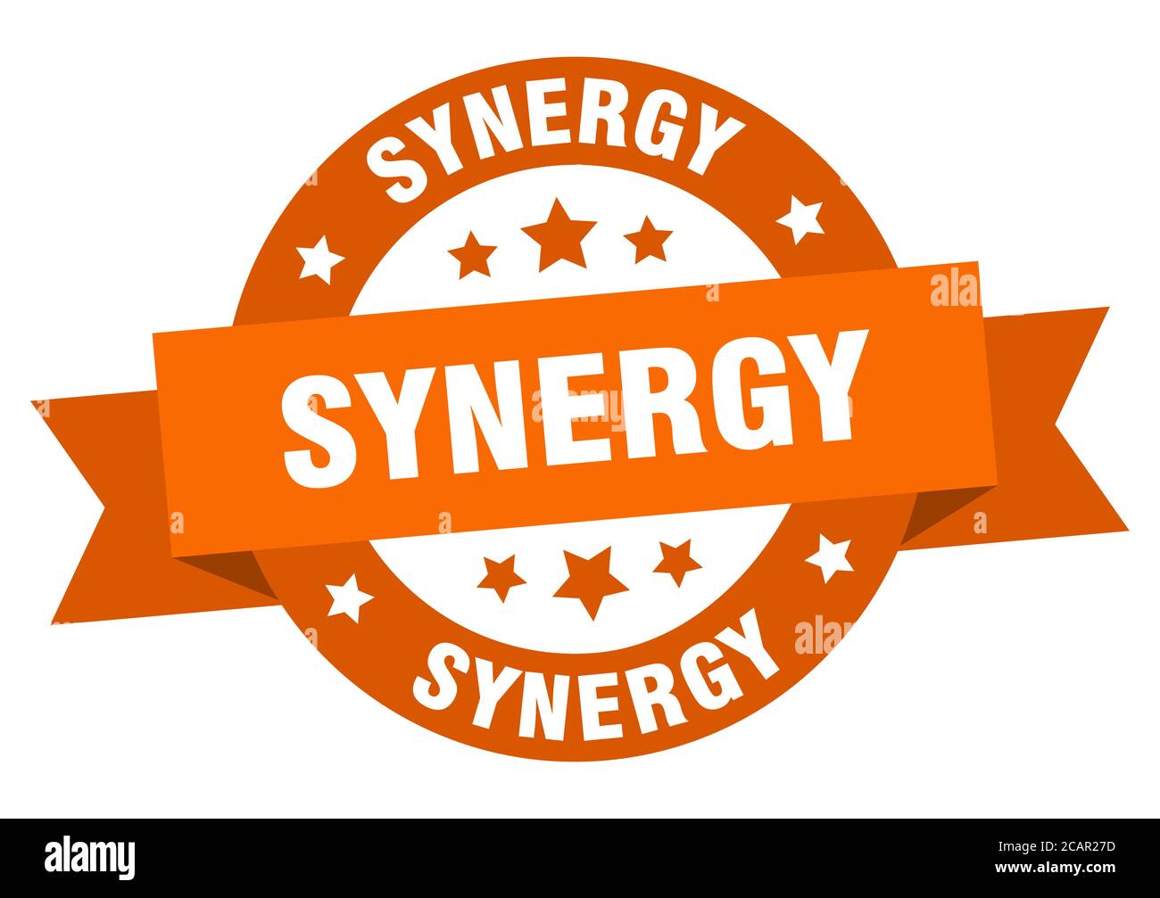 synergy round ribbon isolated label. synergy sign Stock Vector Image ...