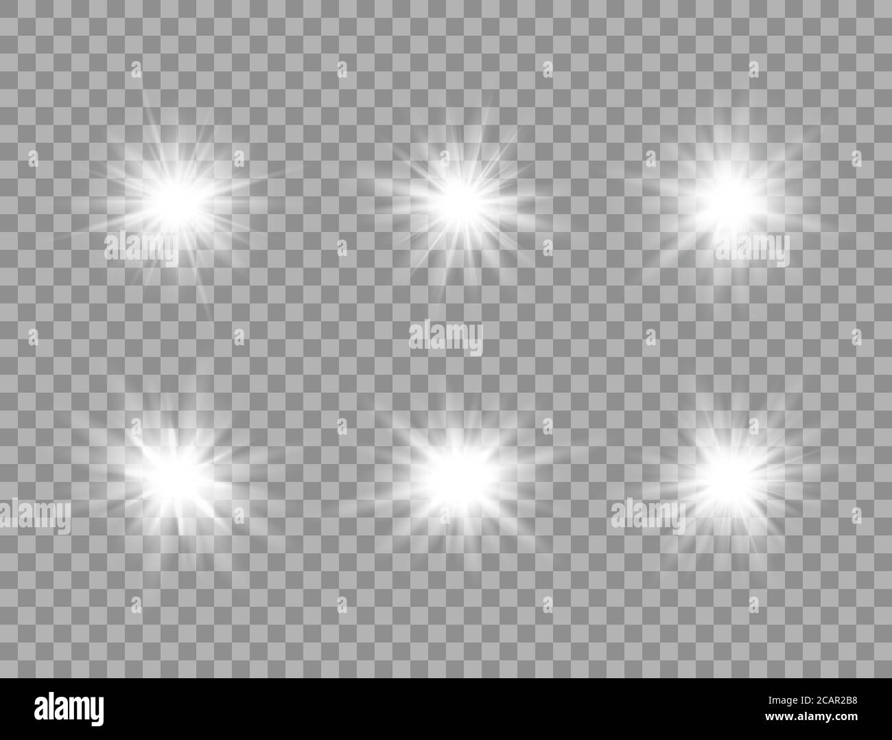 Glowing light effect on transparent background. White star explosion ...