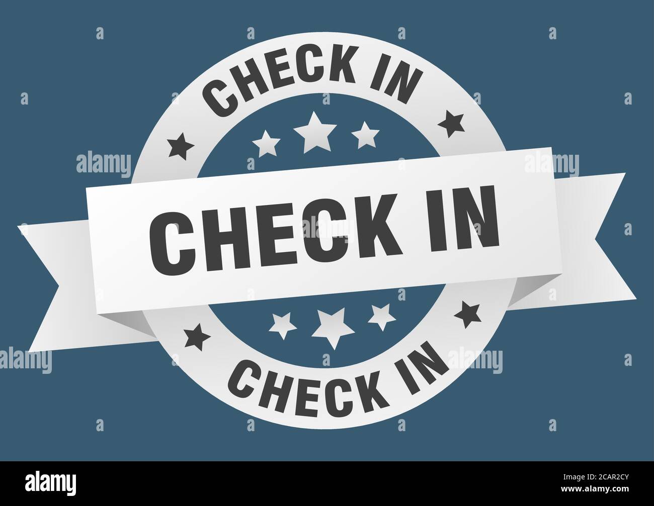 check in round ribbon isolated label. check in sign Stock Vector Image ...
