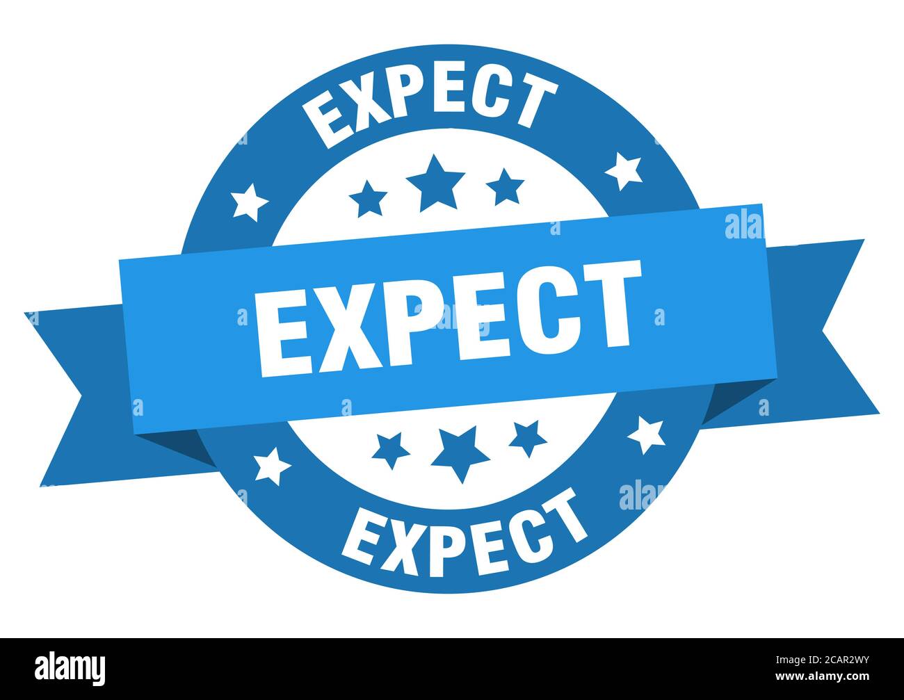 expect round ribbon isolated label. expect sign Stock Vector Image ...