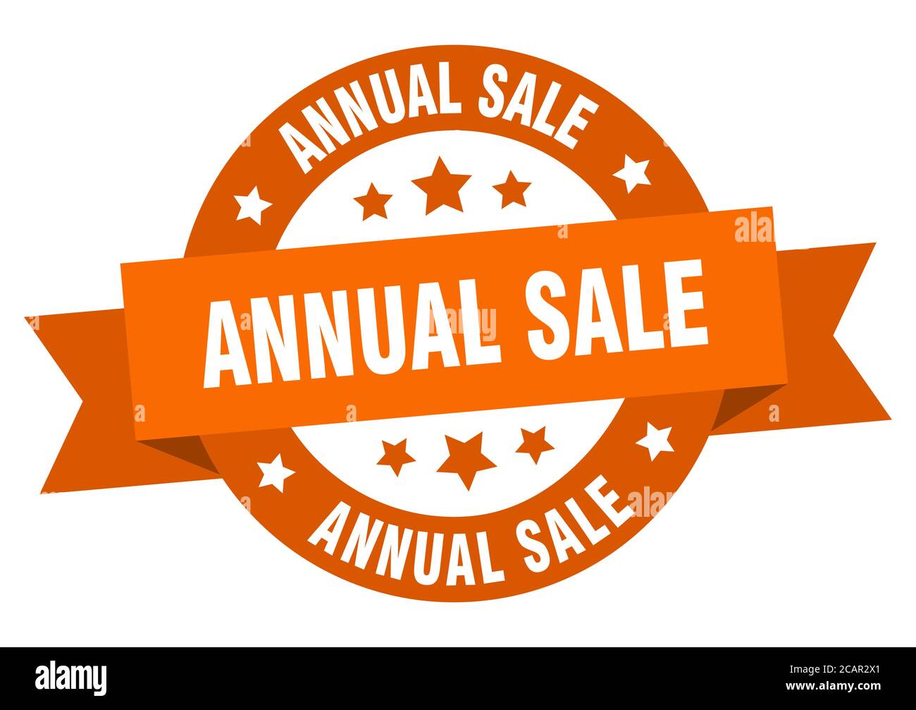 annual sale round ribbon isolated label. annual sale sign Stock Vector ...