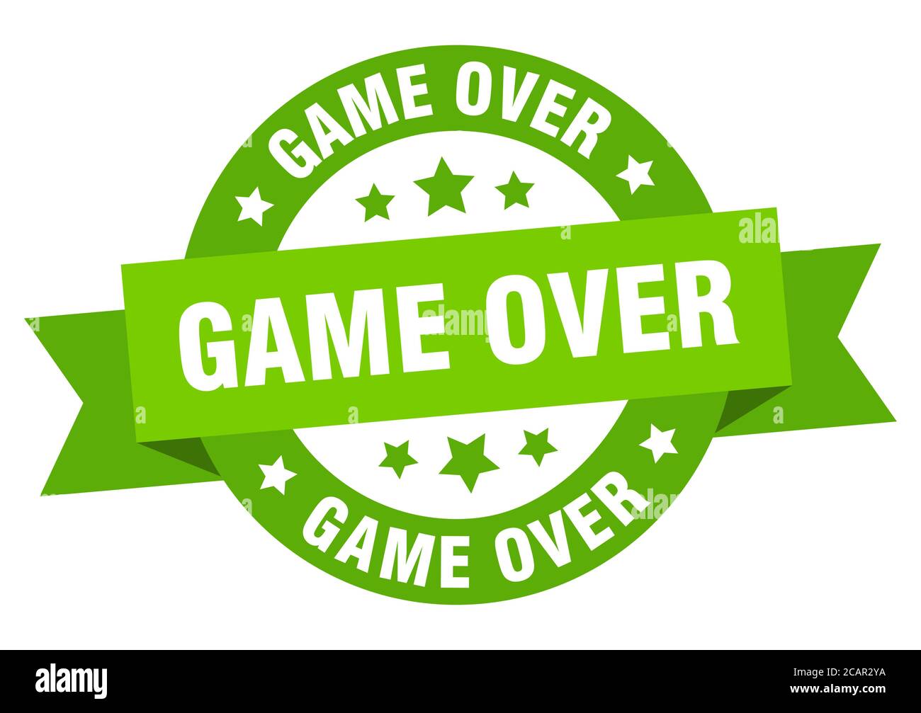 game over round ribbon isolated label. game over sign Stock Vector ...