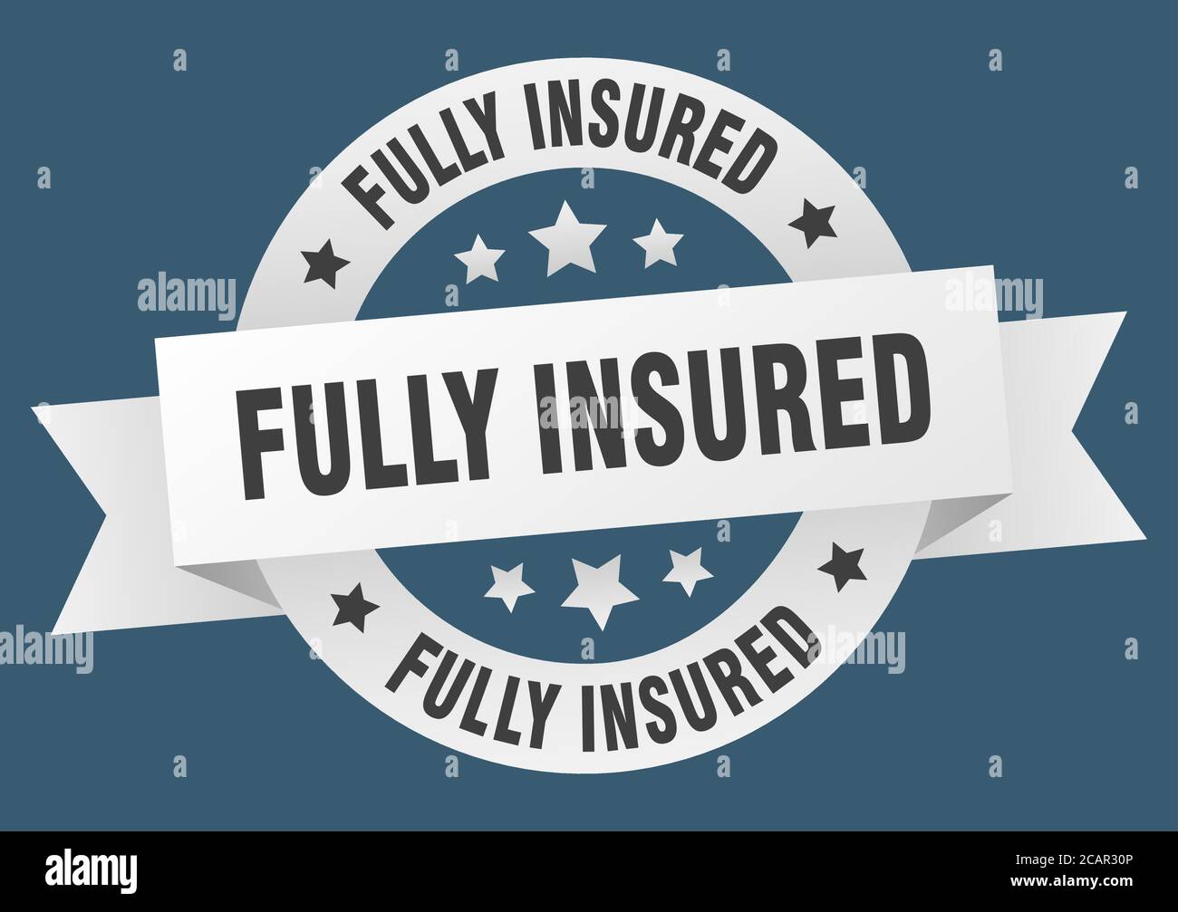 fully insured round ribbon isolated label. fully insured sign Stock ...