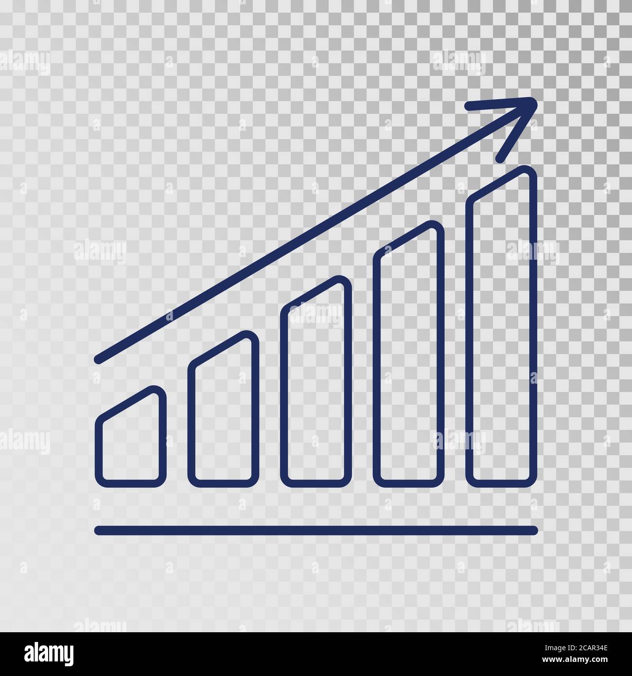 Growth template. Business progress. Growing bar graph icon on ...