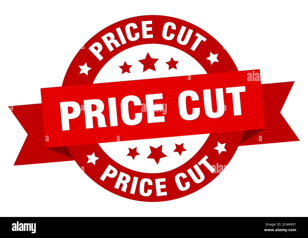 price cut round ribbon isolated label. price cut sign Stock Vector ...