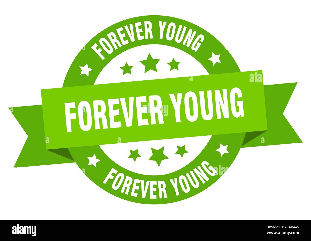 forever young round ribbon isolated label. forever young sign Stock ...