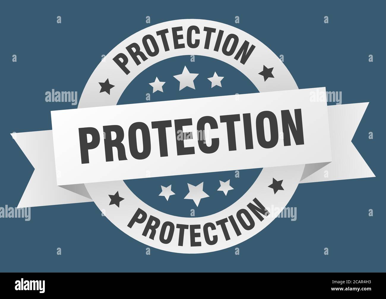 protection round ribbon isolated label. protection sign Stock Vector ...