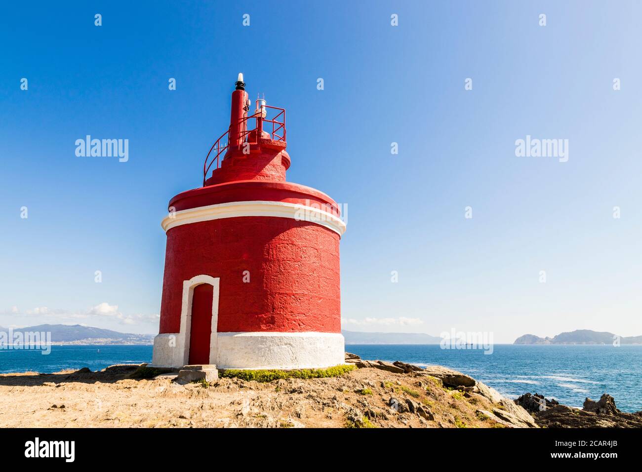 Cangas, Spain. The Faro de Punta Robaleira (Point Robaleira Lighthouse ...