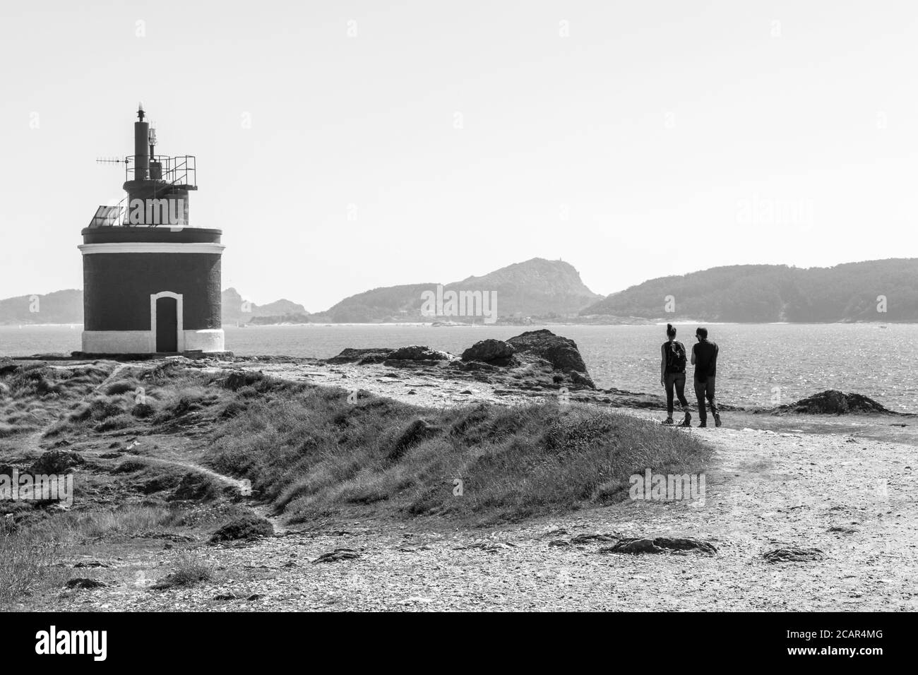 Cangas, Spain. The Faro de Punta Robaleira (Point Robaleira Lighthouse ...