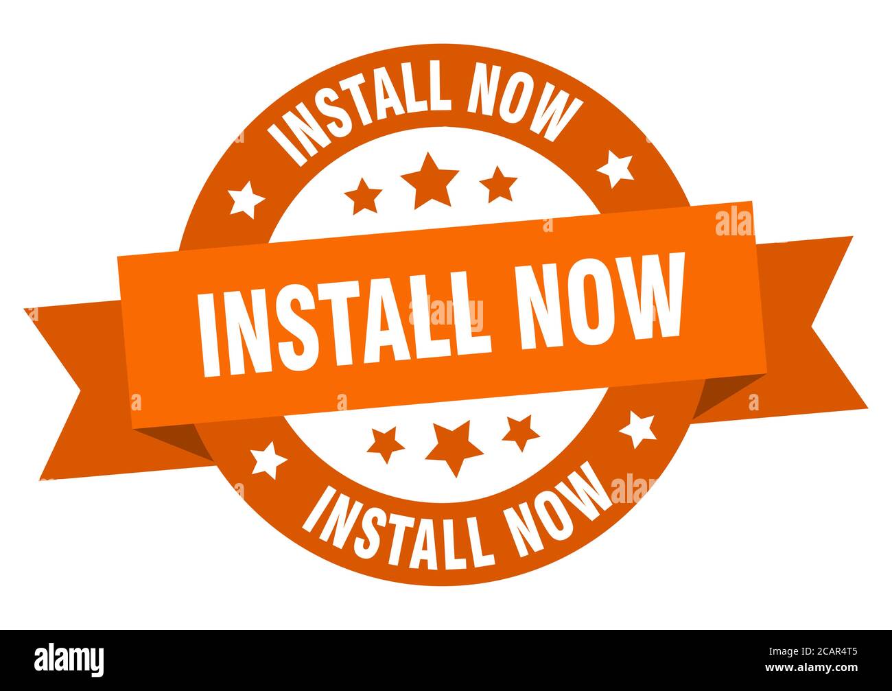install now round ribbon isolated label. install now sign Stock Vector ...