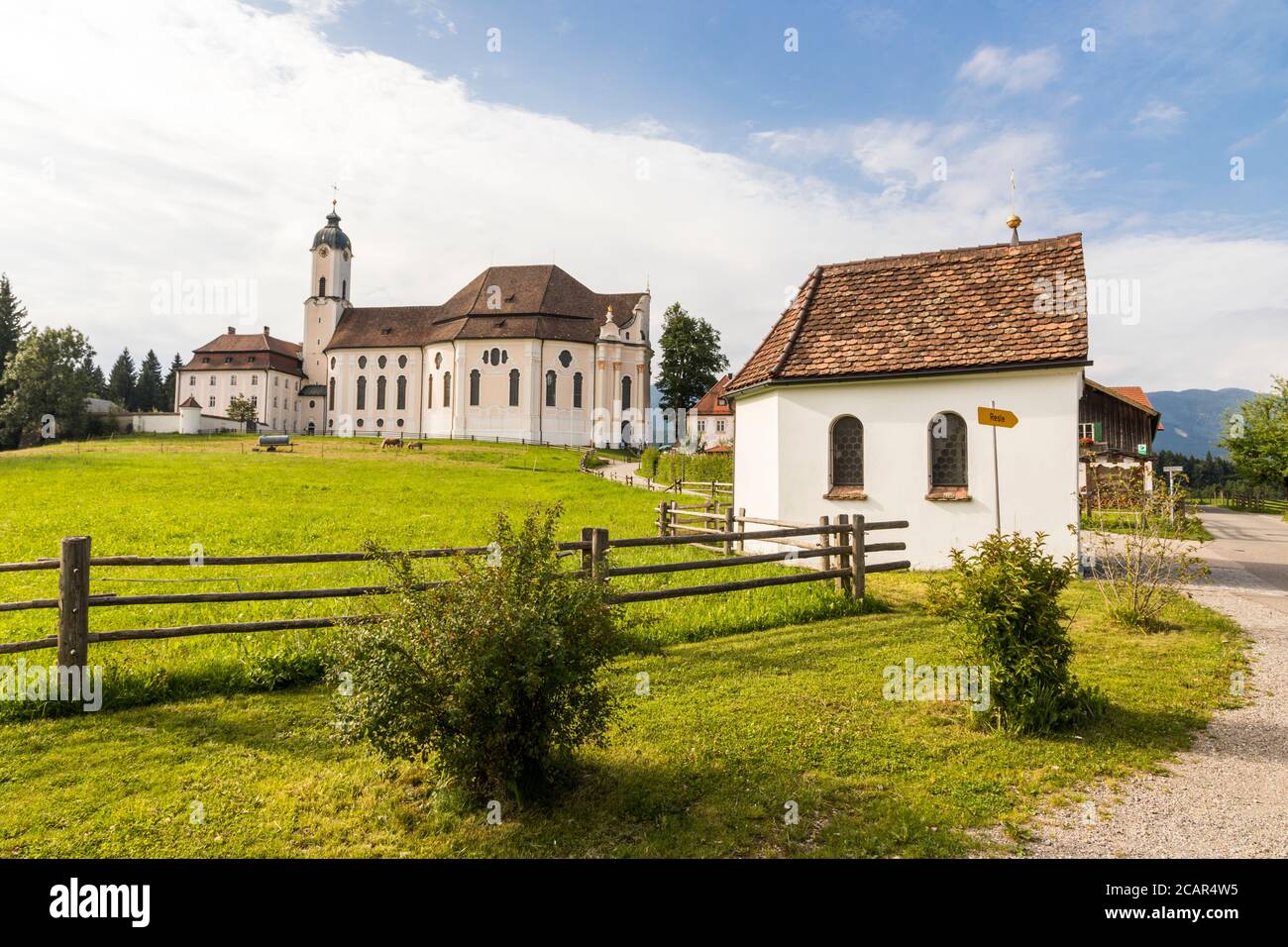 Wies, Germany. The Pilgrimage Church of Wies (Wieskirche), an oval ...