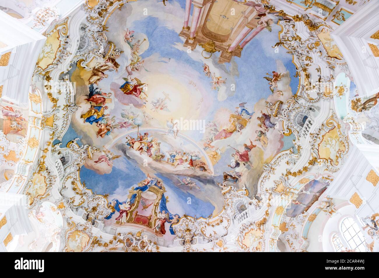 Wies, Germany. The Pilgrimage Church of Wies (Wieskirche), an oval ...