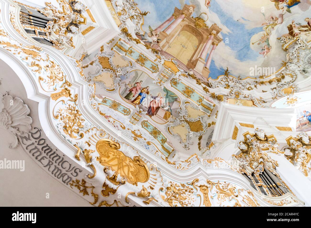 Wies, Germany. The Pilgrimage Church of Wies (Wieskirche), an oval ...