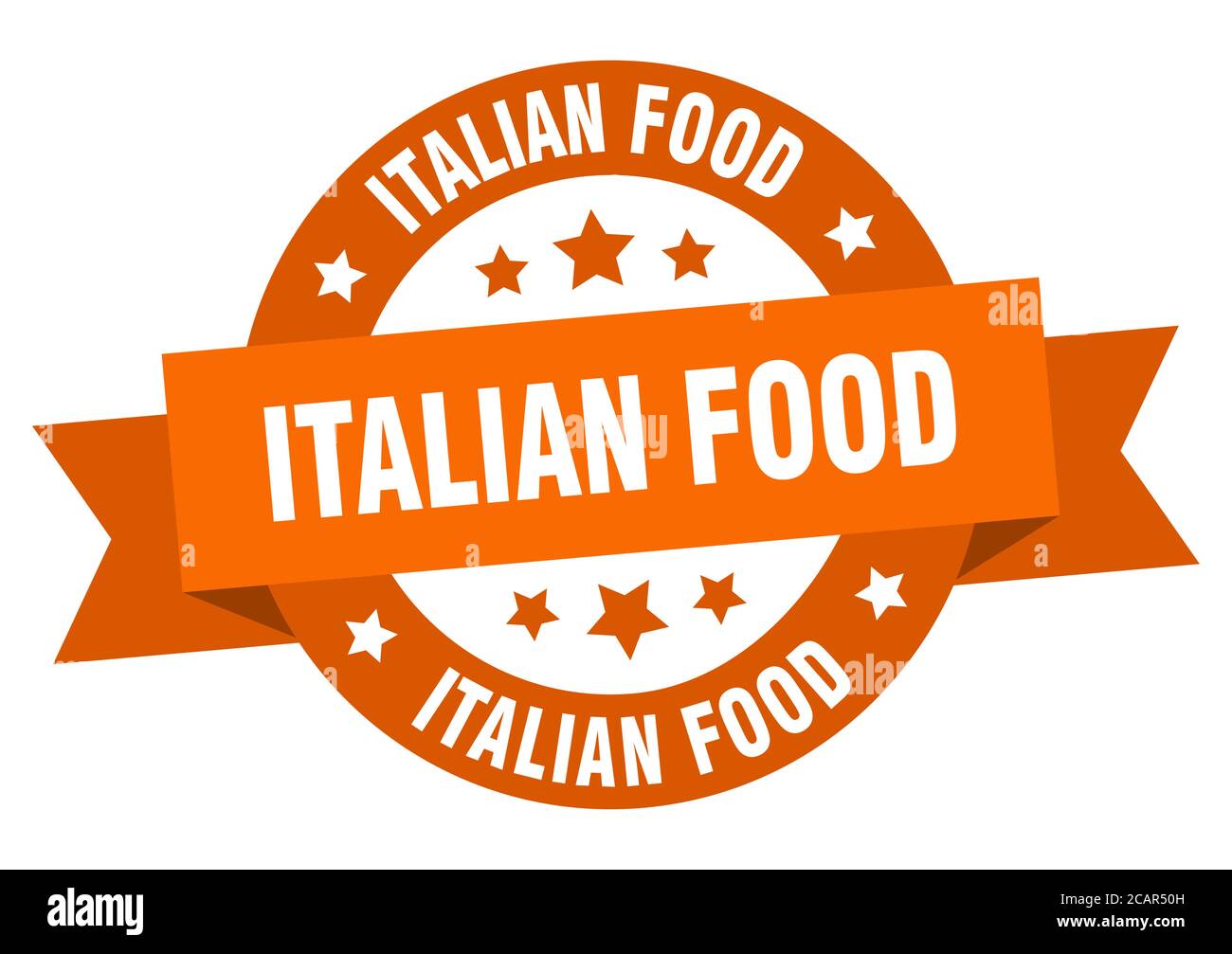 italian food round ribbon isolated label. italian food sign Stock ...