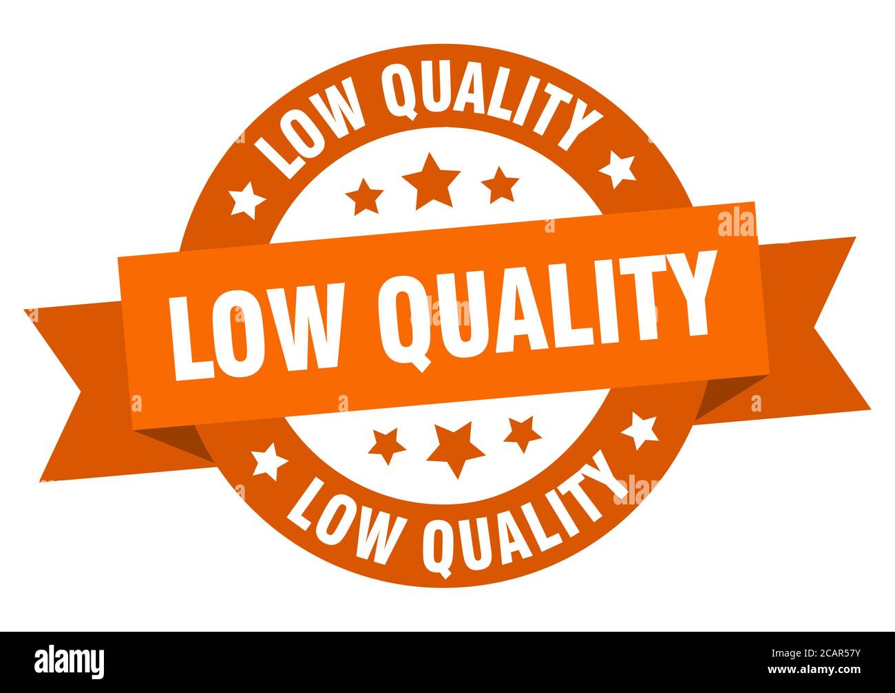 low quality round ribbon isolated label. low quality sign Stock Vector ...