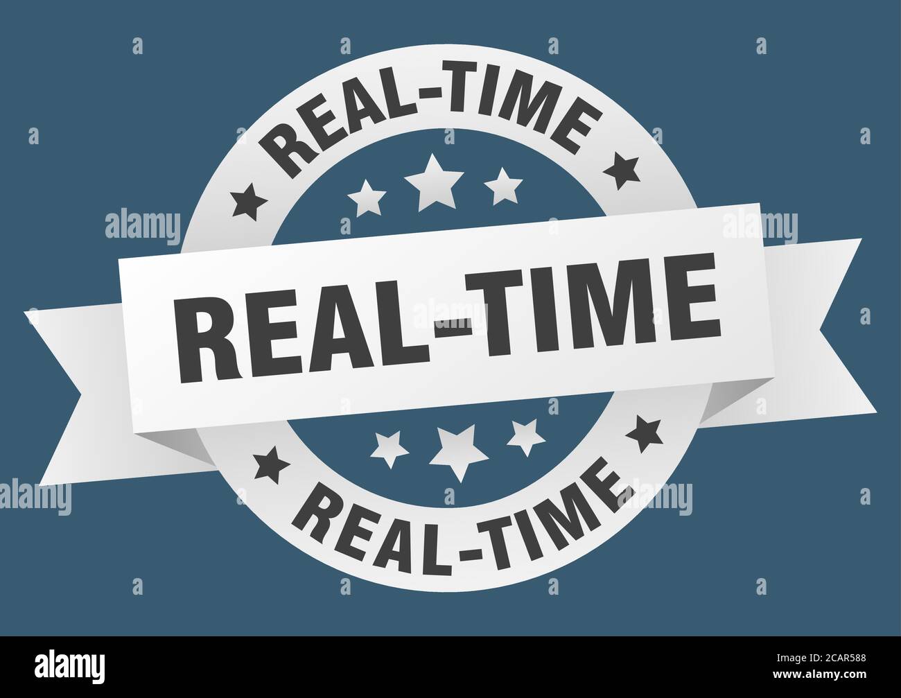 real-time round ribbon isolated label. real-time sign Stock Vector ...
