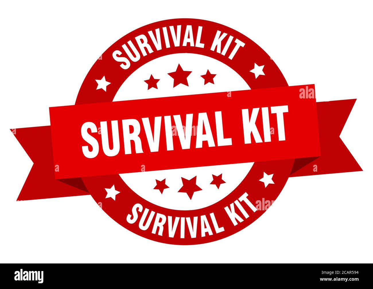 survival kit round ribbon isolated label. survival kit sign Stock ...