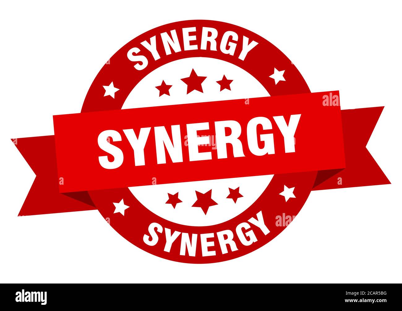 synergy round ribbon isolated label. synergy sign Stock Vector Image ...