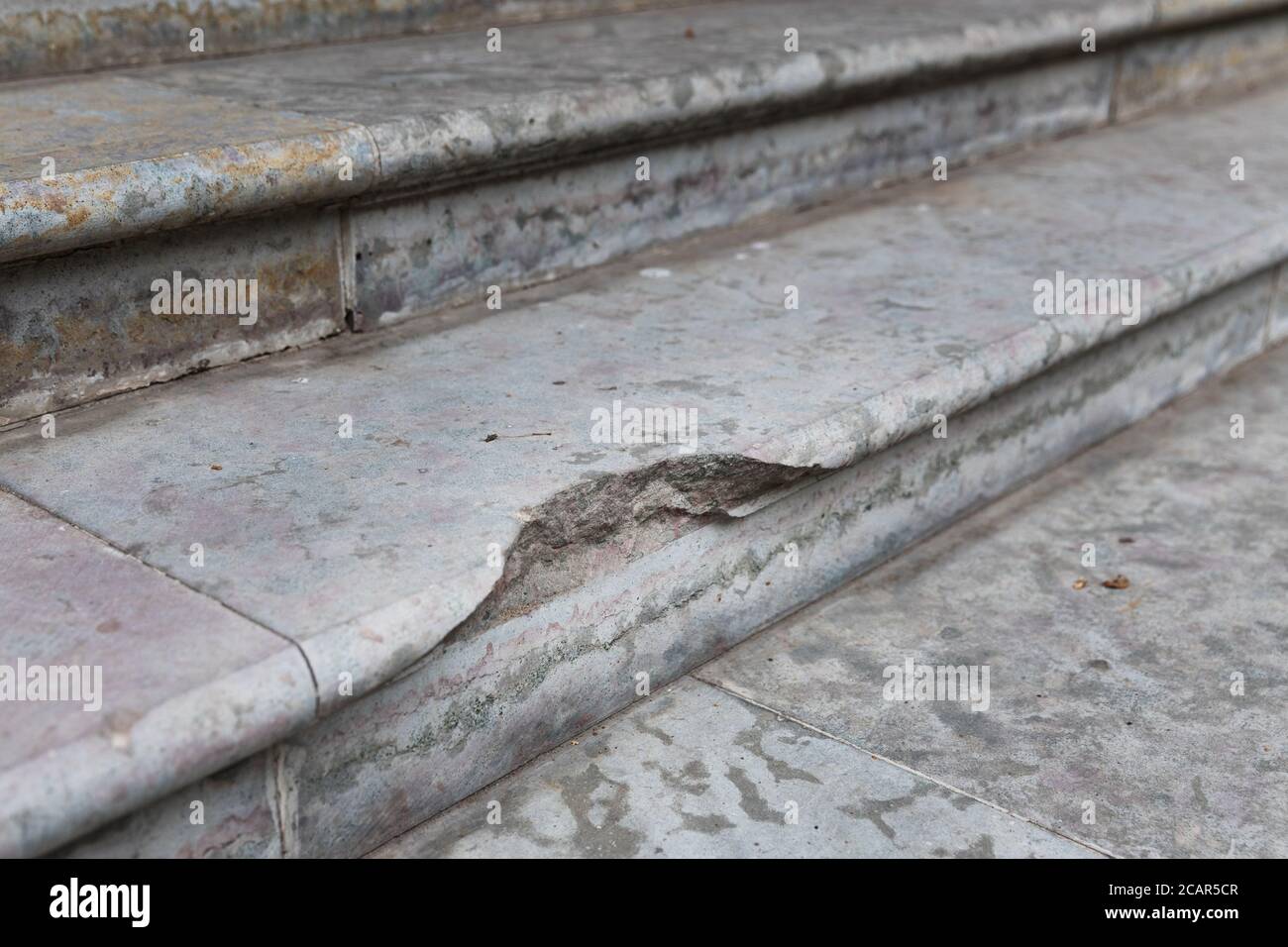 Old destroyed stone stairway. Damaged staircase.Damaged steps Stock ...