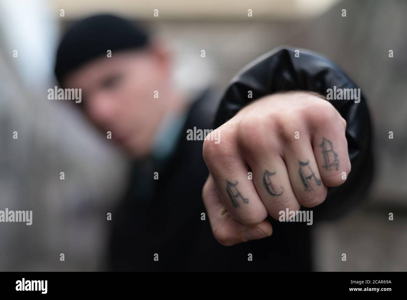 ACAB tattoo on the arm of a bully man Stock Photo - Alamy